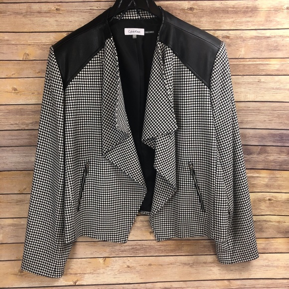 Calvin Klein | Jackets & Coats | Calvin Klein Houndstooth Waterfall ...